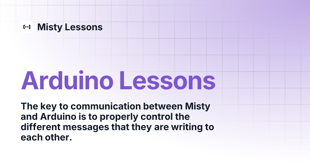 Arduino Lessons | Misty Lessons