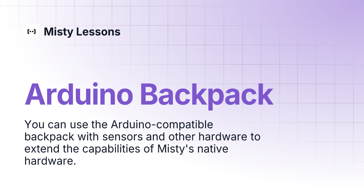 Arduino Backpack | Misty Lessons